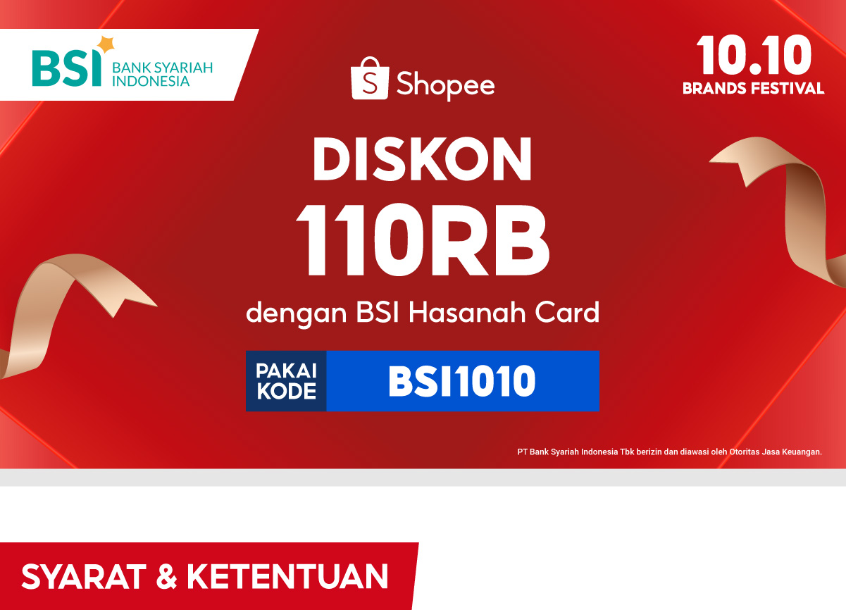Diskon 110RB dengan BSI Hasanah Card
