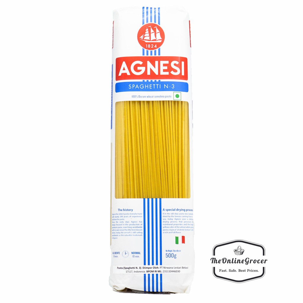Jual Agnesi Spaghetti No.3 500gr - Pasta Spaghetti | Shopee Indonesia