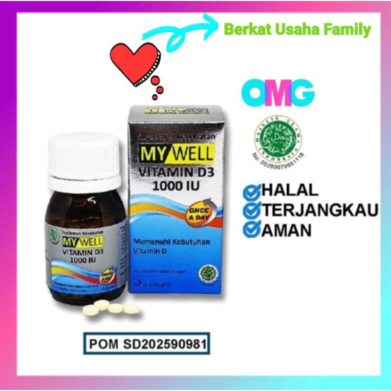 Jual MY Well Vitamin D3 1000 IU isi 20 tablet | Shopee Indonesia