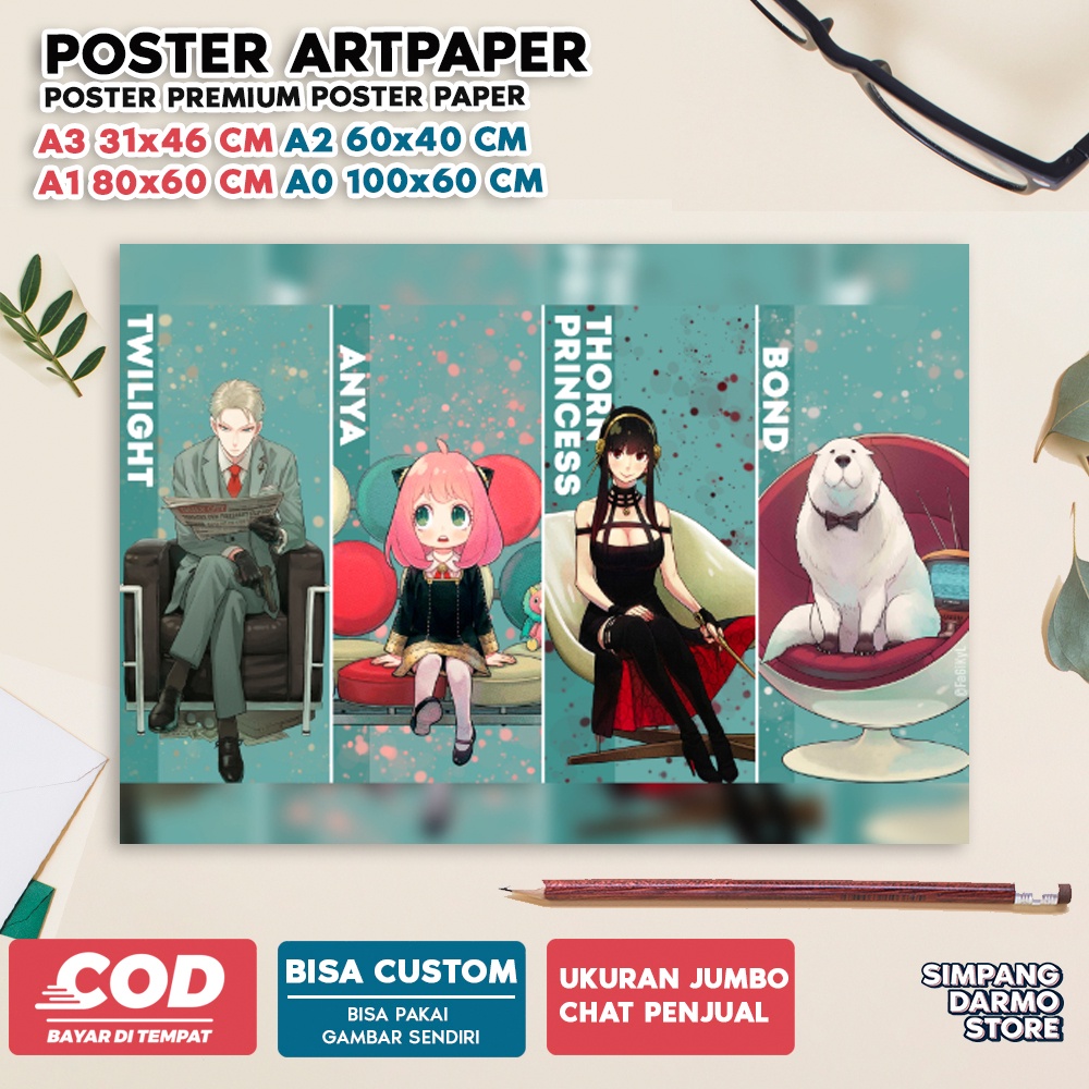 Jual Poster Spy X Family Anya Twilight Loid Forger Yor Ibu Anya Bond ...