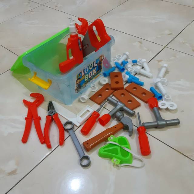 Jual Mainan Tool Box Perkakas Anak Edukasi - Set Alat Pertukangan ...