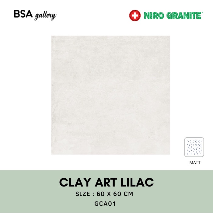 Jual NIRO GRANITE CLAY ART MATTE LILAC 60X60 / GRANIT LANTAI DINDING POLOS | Shopee Indonesia
