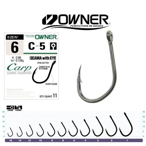 Jual MATA KAIL OWNER C-5 (CARP / ISEAMA With EYE) (BLACK CHROME LUBANG ...