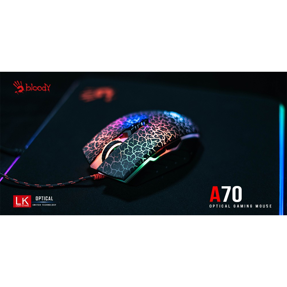 Jual BLOODY A70 LIGHT STRIKE GAMING MOUSE - Activated Ultra Core 3 & 4 ...