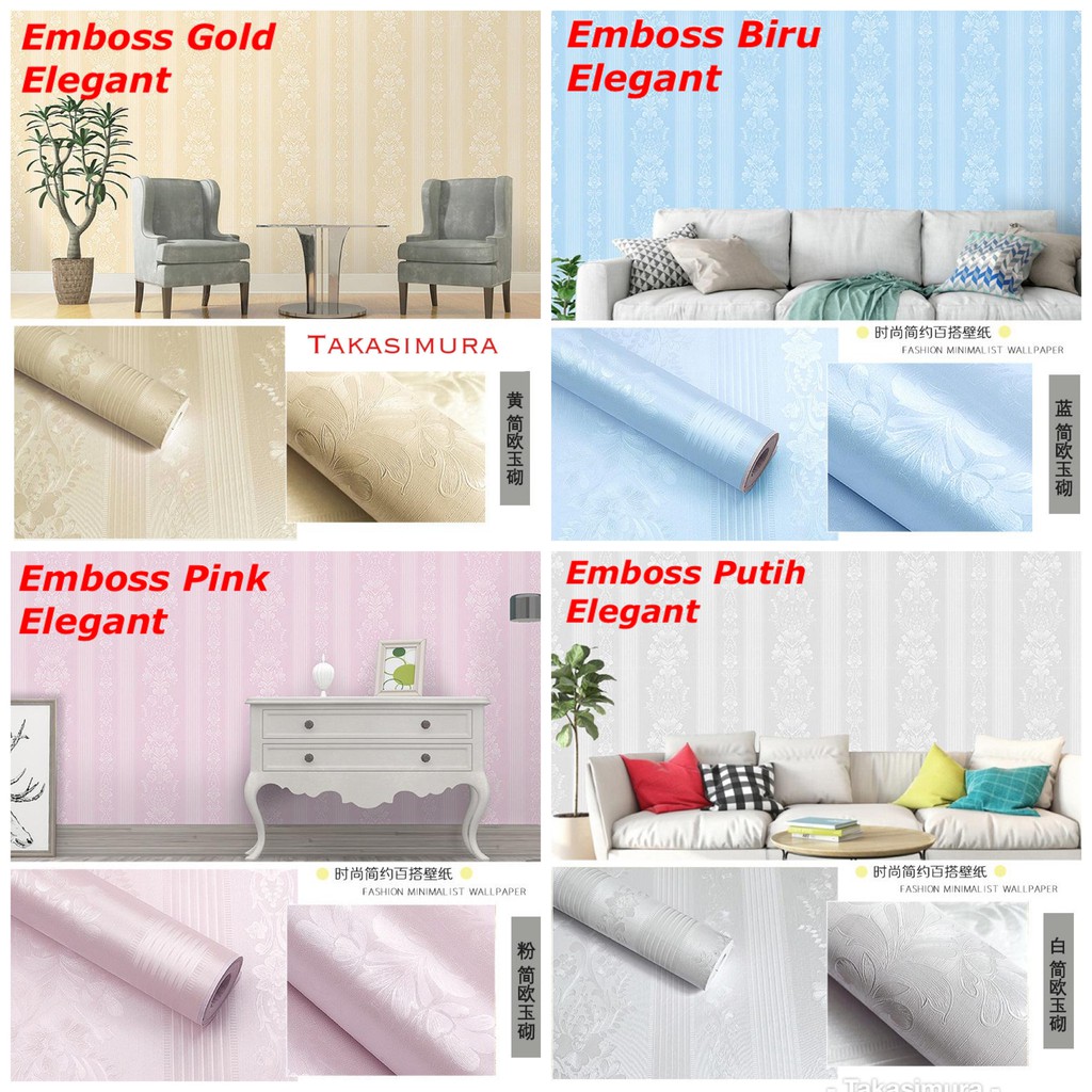 Jual GARUT -WALLPAPER STICKER EMBOSS PREMIUM 45cm X 10m EMBOSS GOLD ...