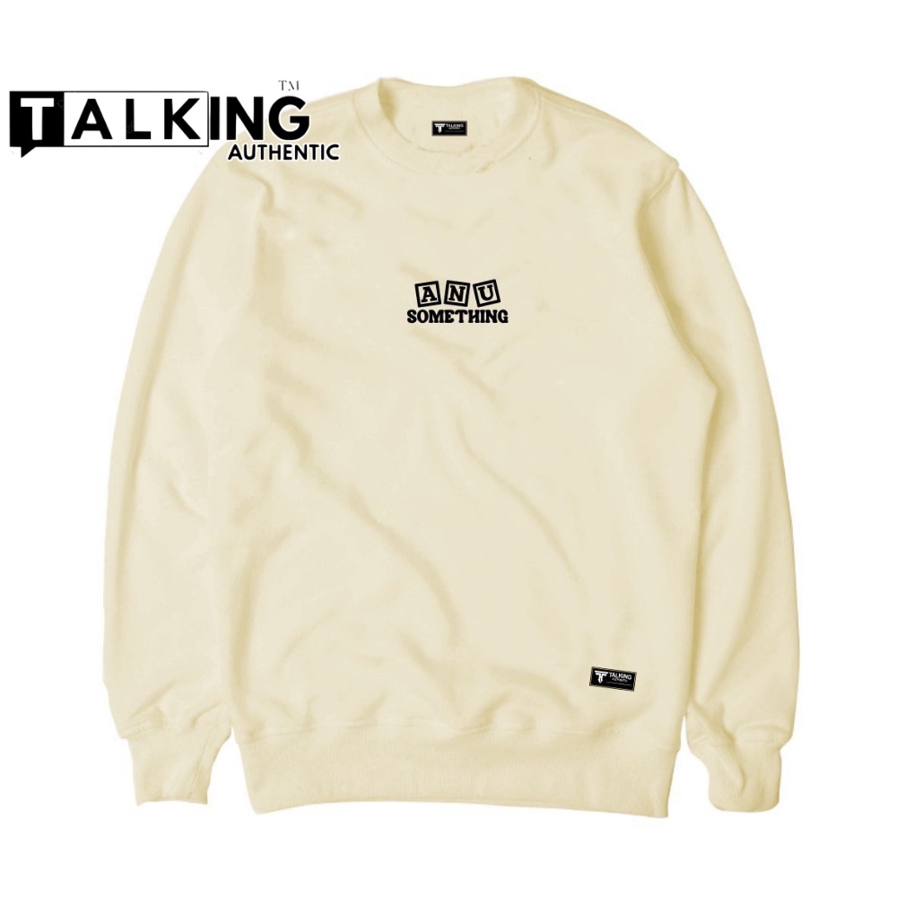 Jual TALKING Sweater Pria Oblong Jumbo Crewneck Oversize Cream Switer ...