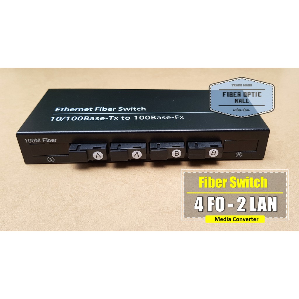 Jual Media Converter Ethernet Fiber Switch 4 Port FO SC 4FO 2LAN | Shopee Indonesia