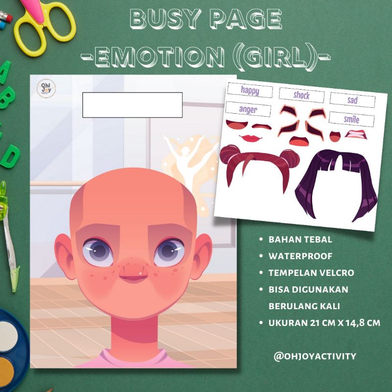 Jual BUSY PAGE busy book emotion emosi anatomy tubuh anak velcro ...