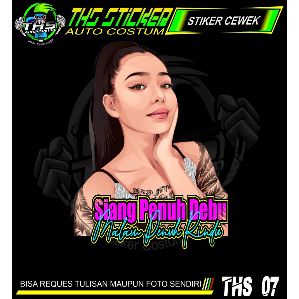 Jual Stiker Cewek Cantik Vinyl Bisa Request Custom Sticker Variasi ...