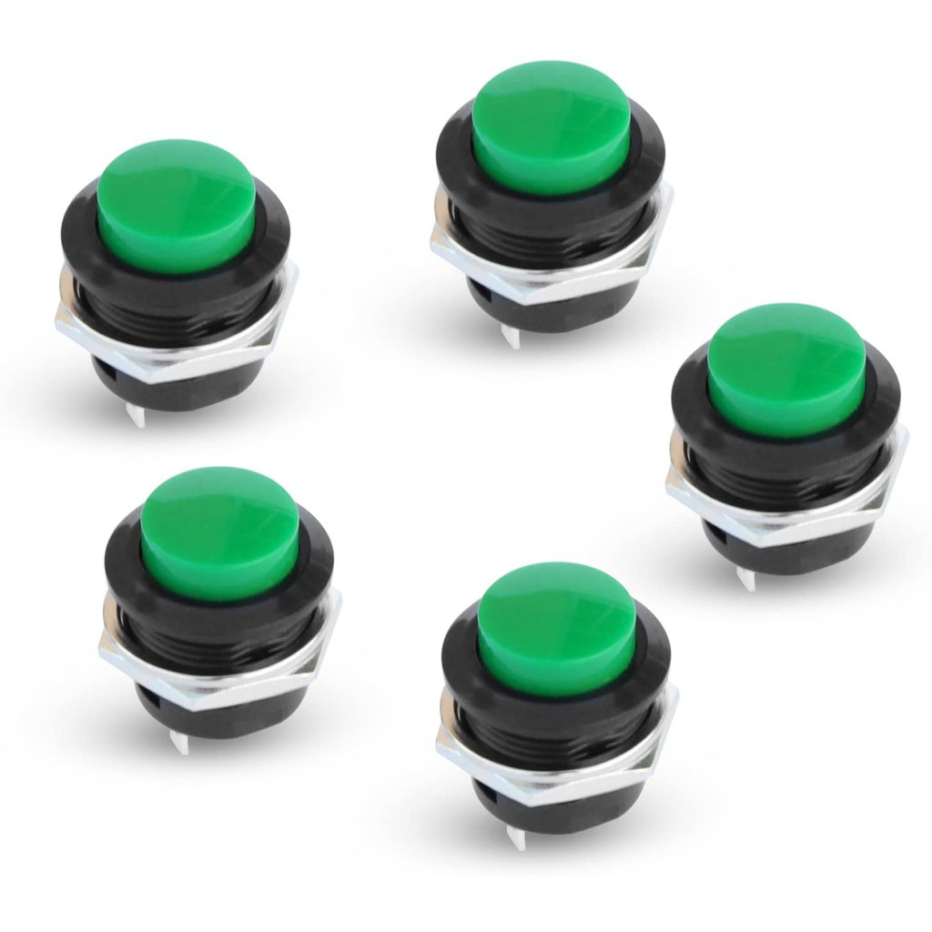 Jual AC 125V 250V R13-507 Green Round Cap Momentary Push Button Switch ...