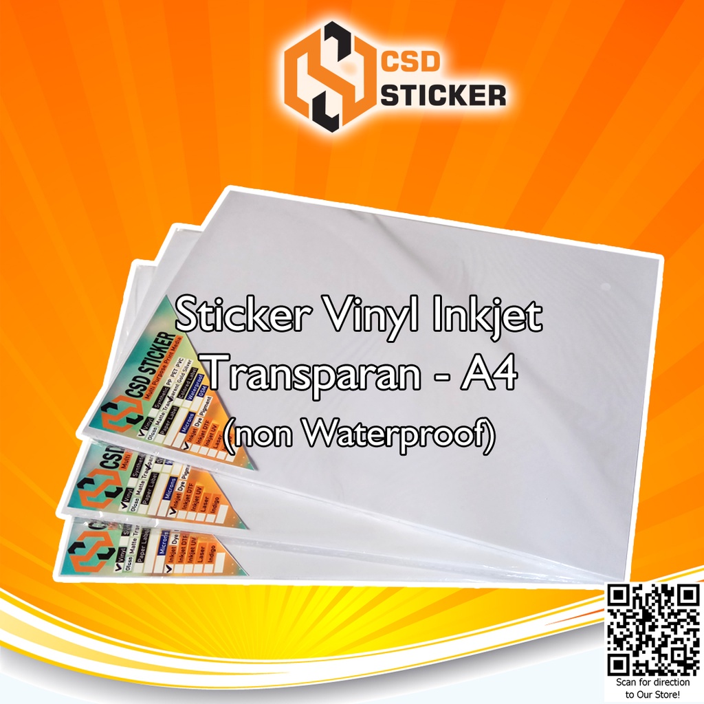 Jual Repack 20 - Sticker Vinyl Inkjet Transparan A4 / Clear / Bening ...