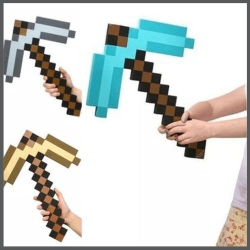 Jual Mainan Anak Minecraft Pickaxe Pick Axe Diamond Blue Children ...