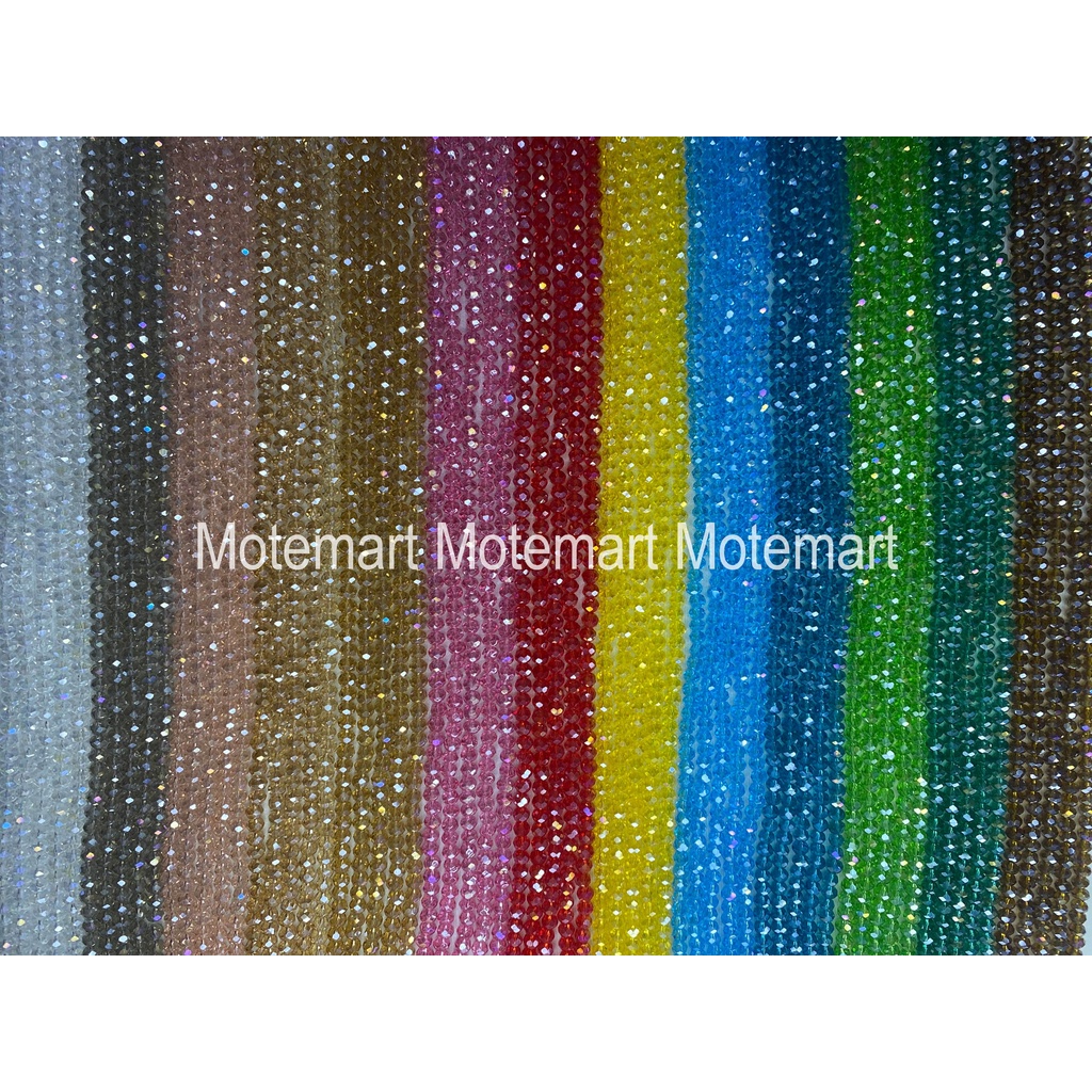 Jual Mote Crystal Ceko 4mm ( Kristal Ceko ) String Warna Per Kalung ...