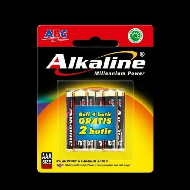 Jual Batu Baterai Abc Alkaline A3 isi (6pcs) | Shopee Indonesia