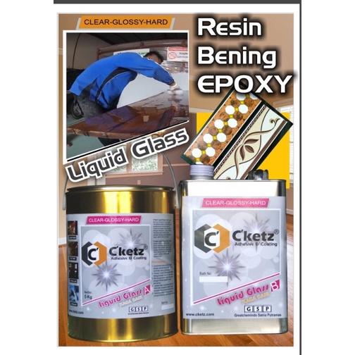 Jual Liquid Glass atau cairan Resin bening EPOXY 7,5 kg (5 kg part A ...
