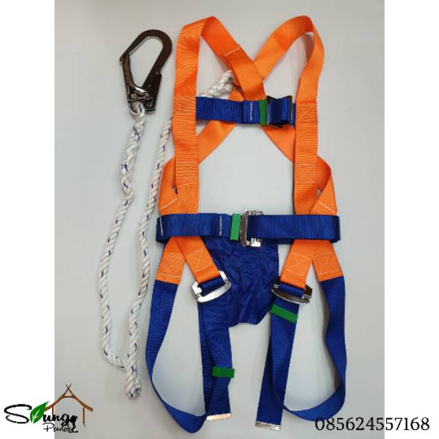 Jual Full Body Harness Road Guard Single Lanyard Big Hook Original ...