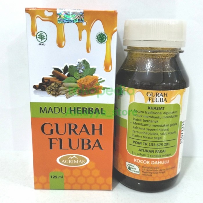 Jual madu gurah fluba 125ml atasi batuk dan gangguan pernafasan ...