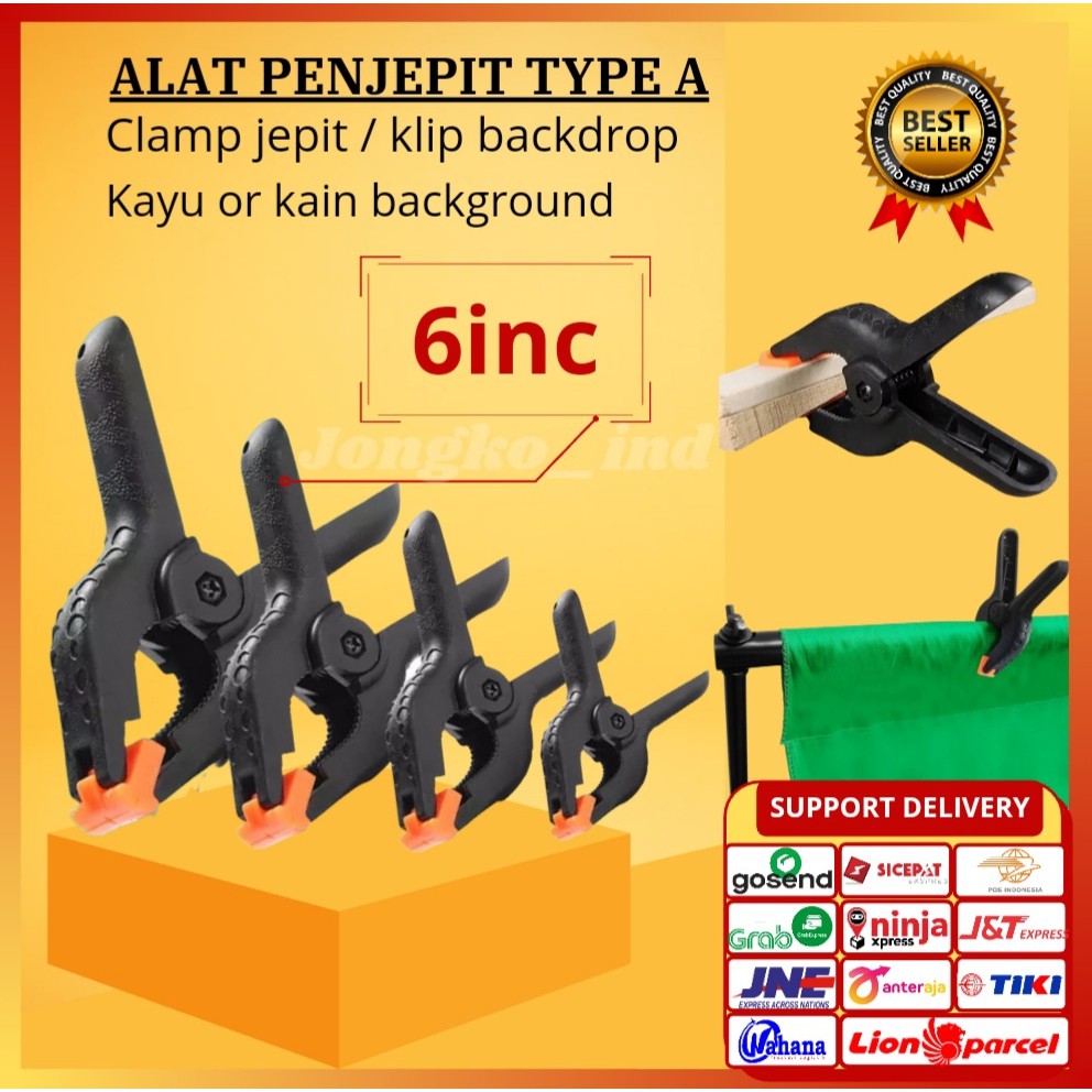 Jual klip penjepit kain backdrop/kayu 6inc PB-A06 clamp/klem jepit kain photography | Shopee ...