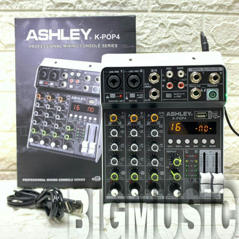 Jual Mixer Ashley K POP4 Original 4 Channel Bluetooth - USB interface | Shopee Indonesia