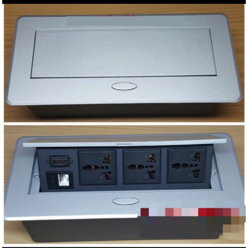 Jual stop kontak meja meeting cat6 hdmi rj45 cat 6 table power soket ...