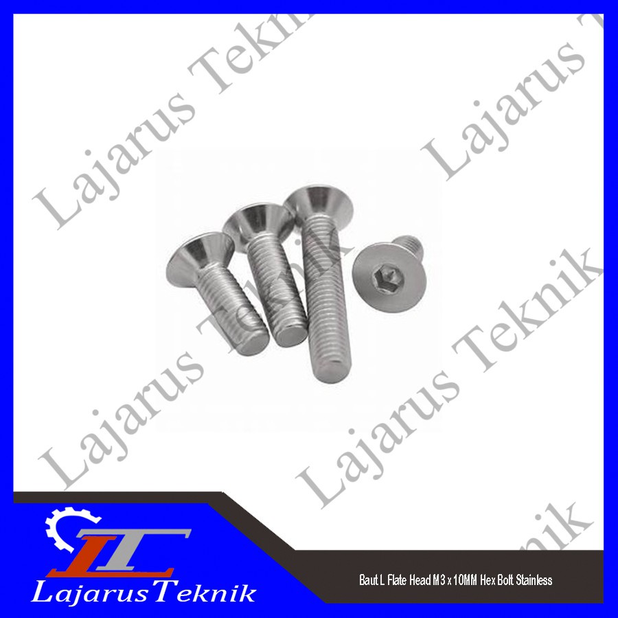 Jual Baut L Flate Head / Countersunk M3 x 10MM Hex Bolt Stainless ...