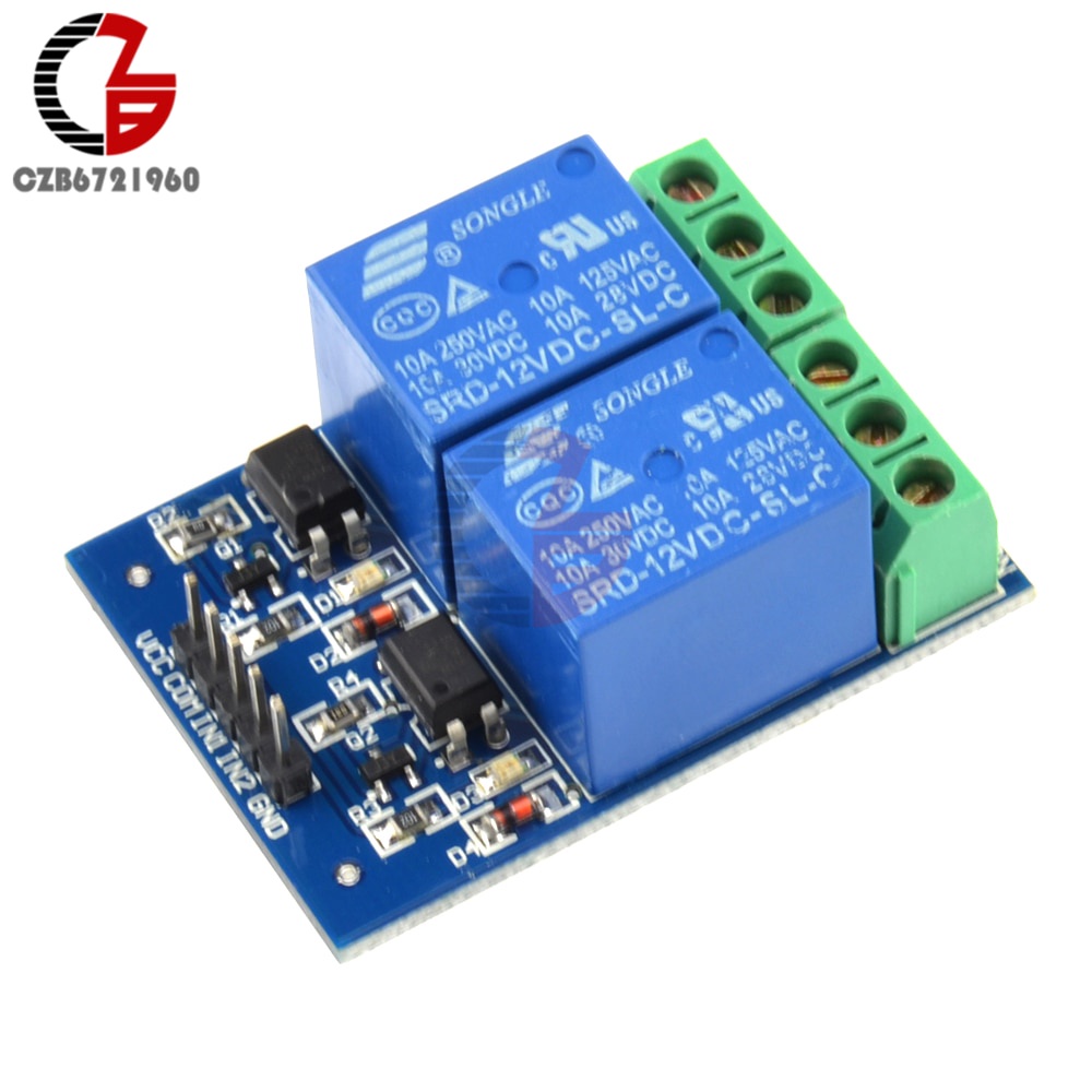 Jual PREORDER DC 12V 10A Two 2 Channel Relay Module With optocoupler for Arduino PIC AVR DSP ARM ...
