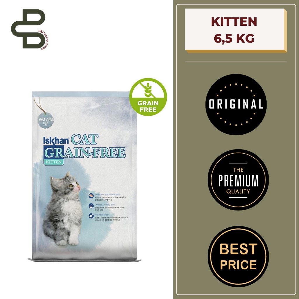 Jual ISKHAN CAT GRAIN FREE KITTEN / MAKANAN KUCING 6,5KG (GOSEND GRAB ...