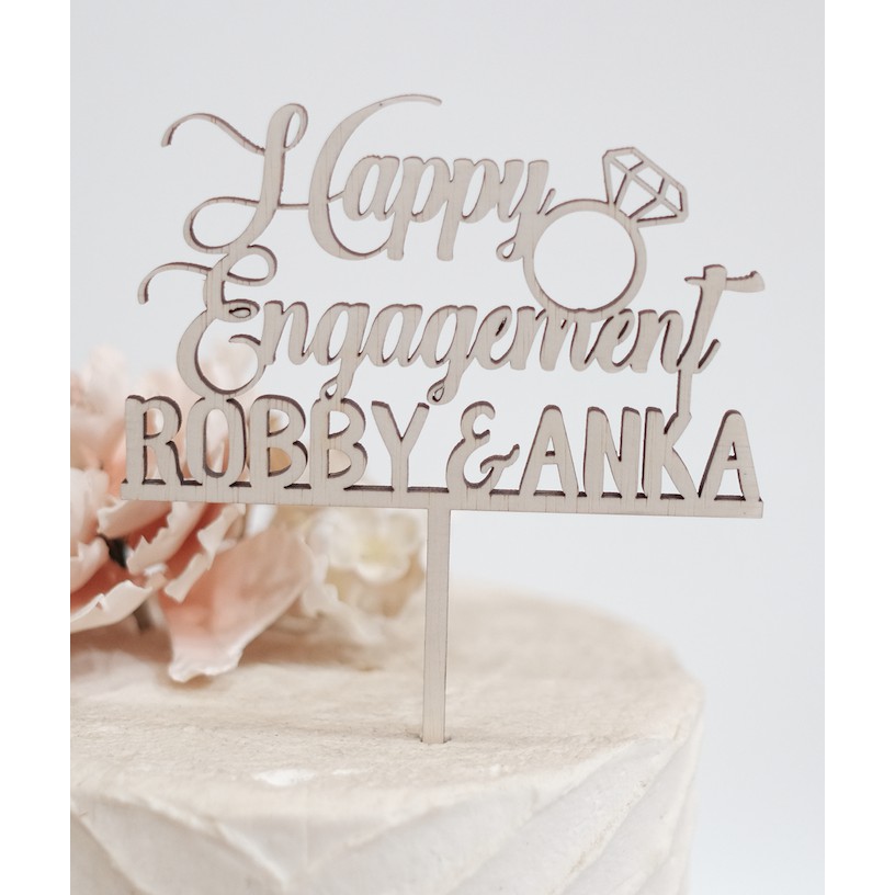 Jual Cake Topper "WOOD" - Berbagai Size / Bisa Custom Tulisan | Shopee ...