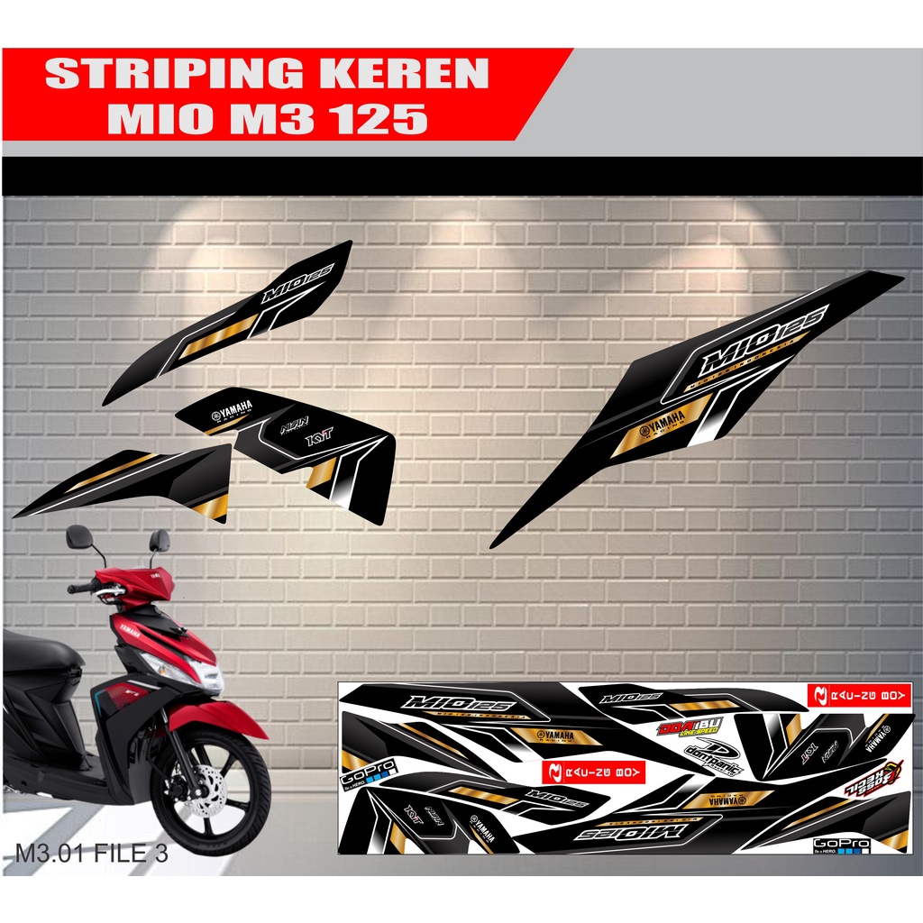 Jual Stiker Striping Lis MIO M3 / Mio Z / Mio 125 Tahun 2014 2015 2016 ...