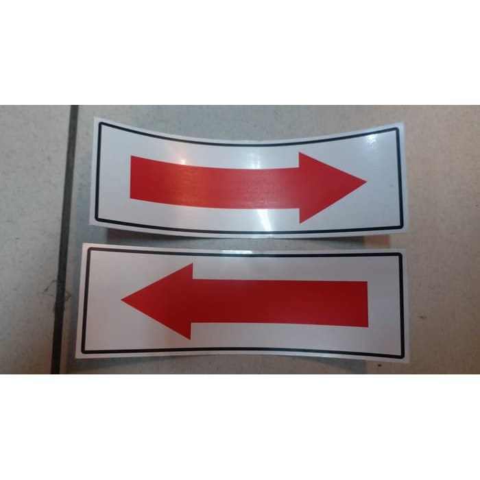 Jual JUAL SIGN LABEL STICKER KECIL PETUNJUK ARAH PANAH MERAH 15X5CM ...