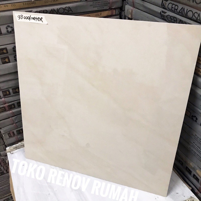 Jual granit cream motif 60x60 (glossy) (harga perdus isi 1,44mtr)/ granit ceranosa cream ...