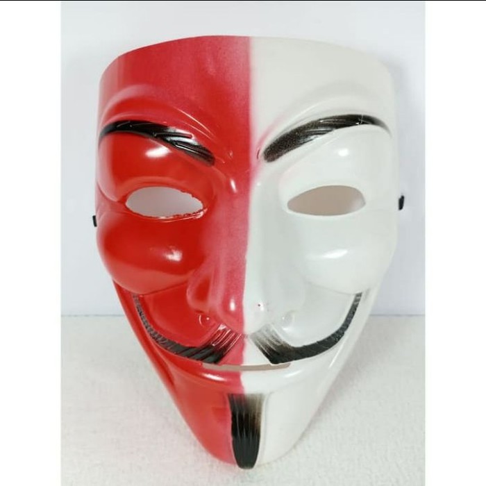 Jual topeng anonymous warna merah putih topeng indonesia hacker guy ...