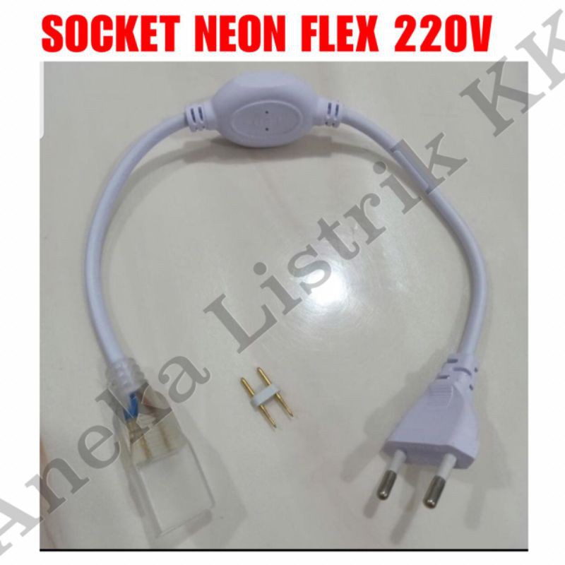 Jual KABEL COLOKAN SOCKET NEON LED FLEX JEK SOKET LED ROL STRIP 220V ...