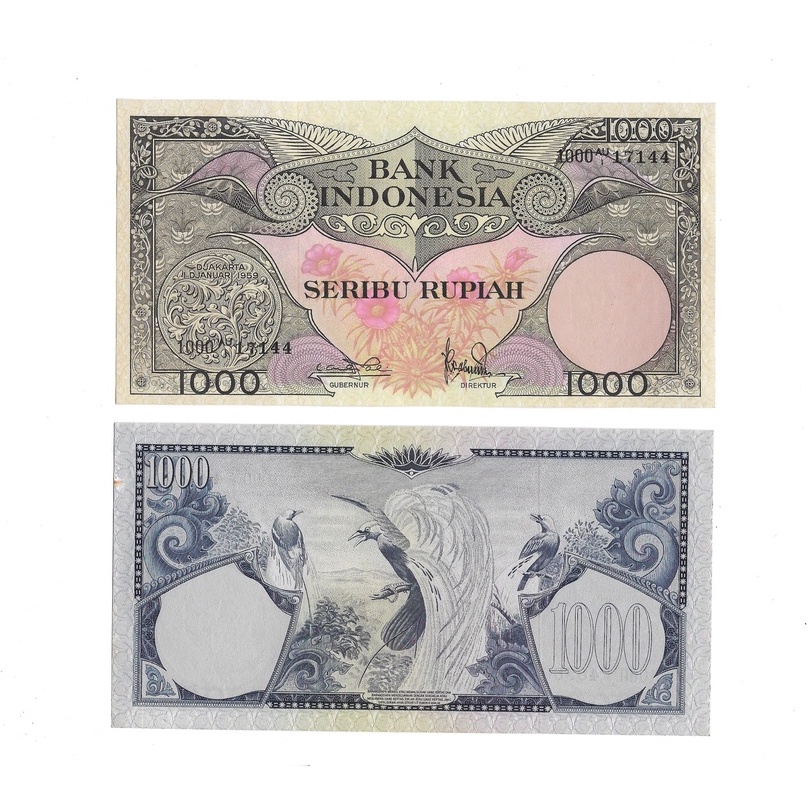 Jual Uang kuno Indonesia 1000 Rupiah 1959 Seri Bunga | Shopee Indonesia