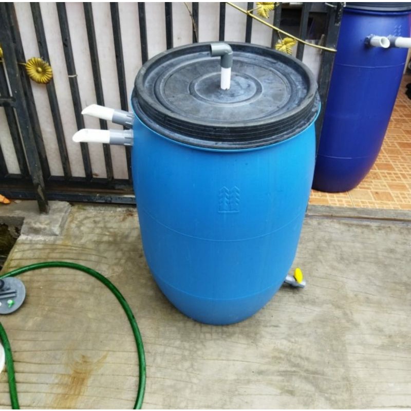 Jual Tong filter kolam koi uk 120 liter 2 output | Shopee Indonesia