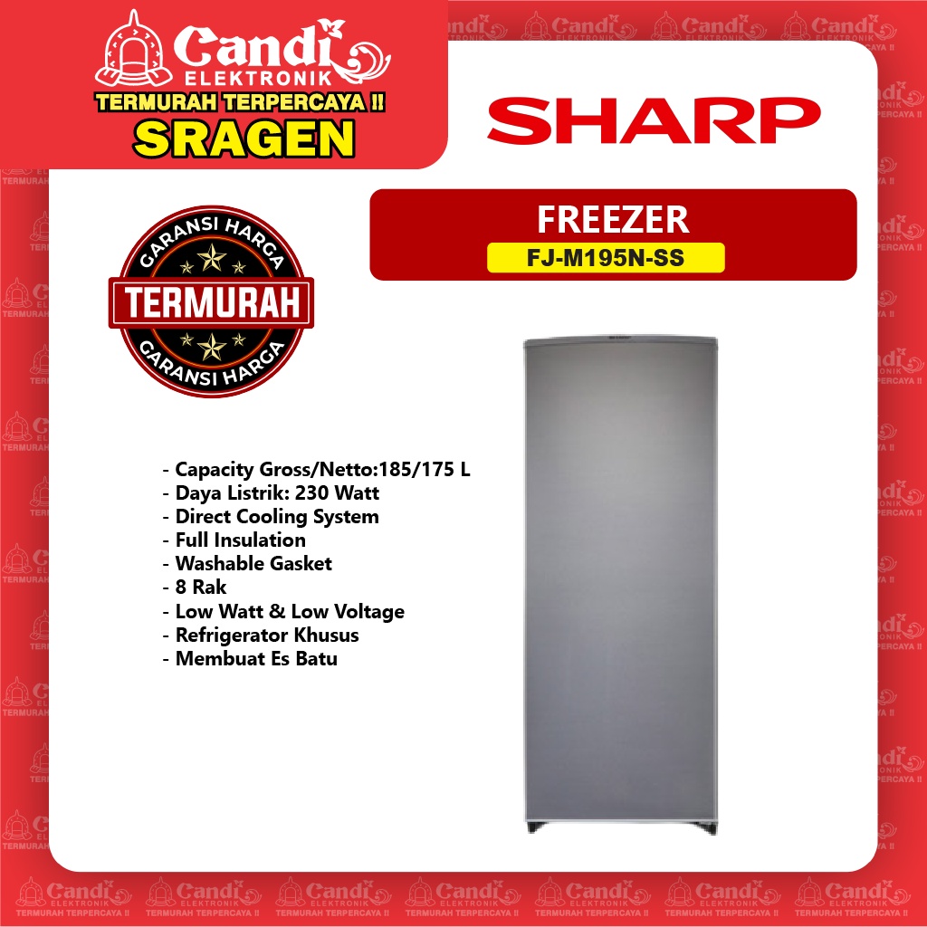 Jual SHARP Freezer FJ-M195N-SS | Shopee Indonesia