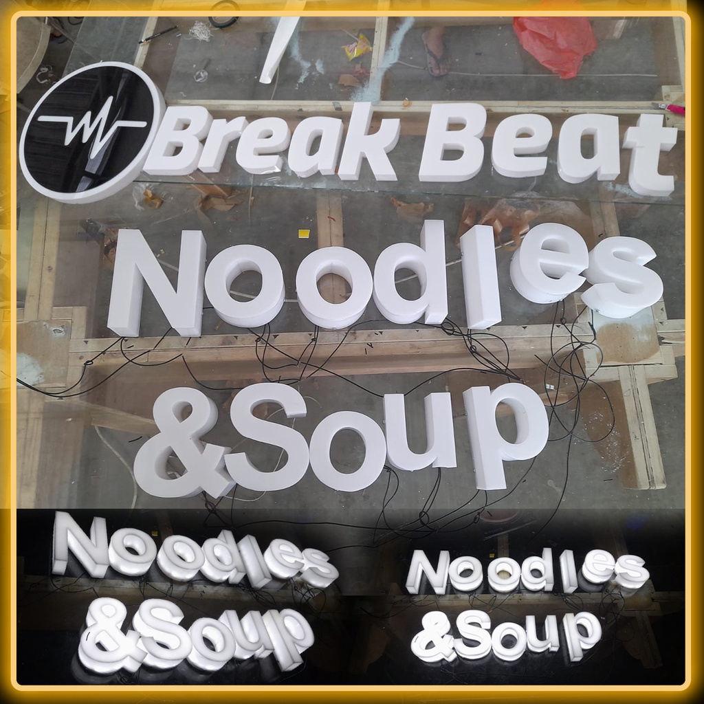 Jual Tulisan 3D Nyala LED Nama Toko Store Free Adaptor | Shopee Indonesia