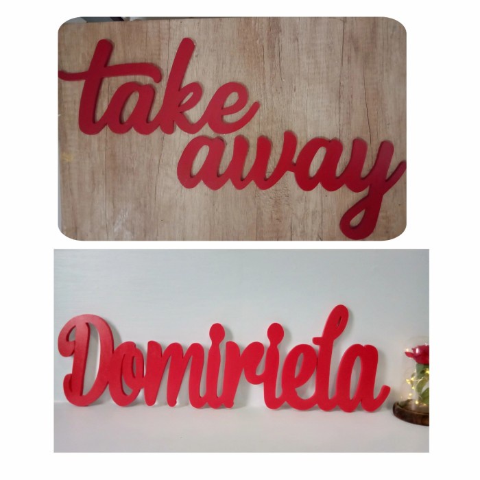 Jual (TERBARU) tulisan kayu huruf timbul BISA CUSTOM TULISAN - Merah ...