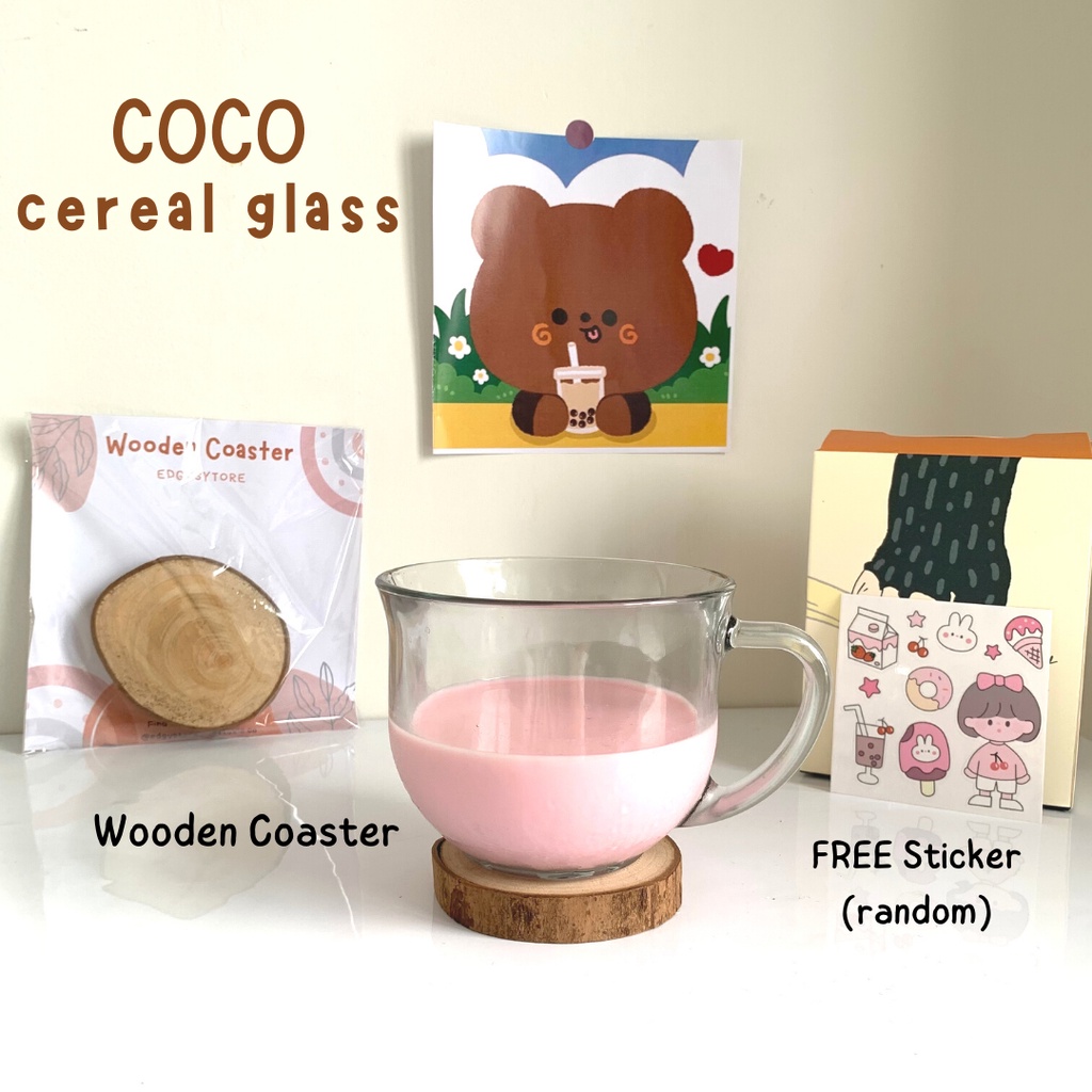 Jual Coco Glass Cereal Mug Aesthetic | Shopee Indonesia