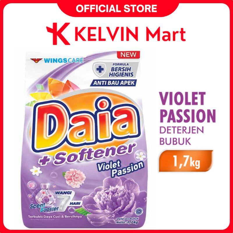 Jual Daia Detergent Bubuk + Softener Ungu Violet Passion Pck 1,7 kg ...