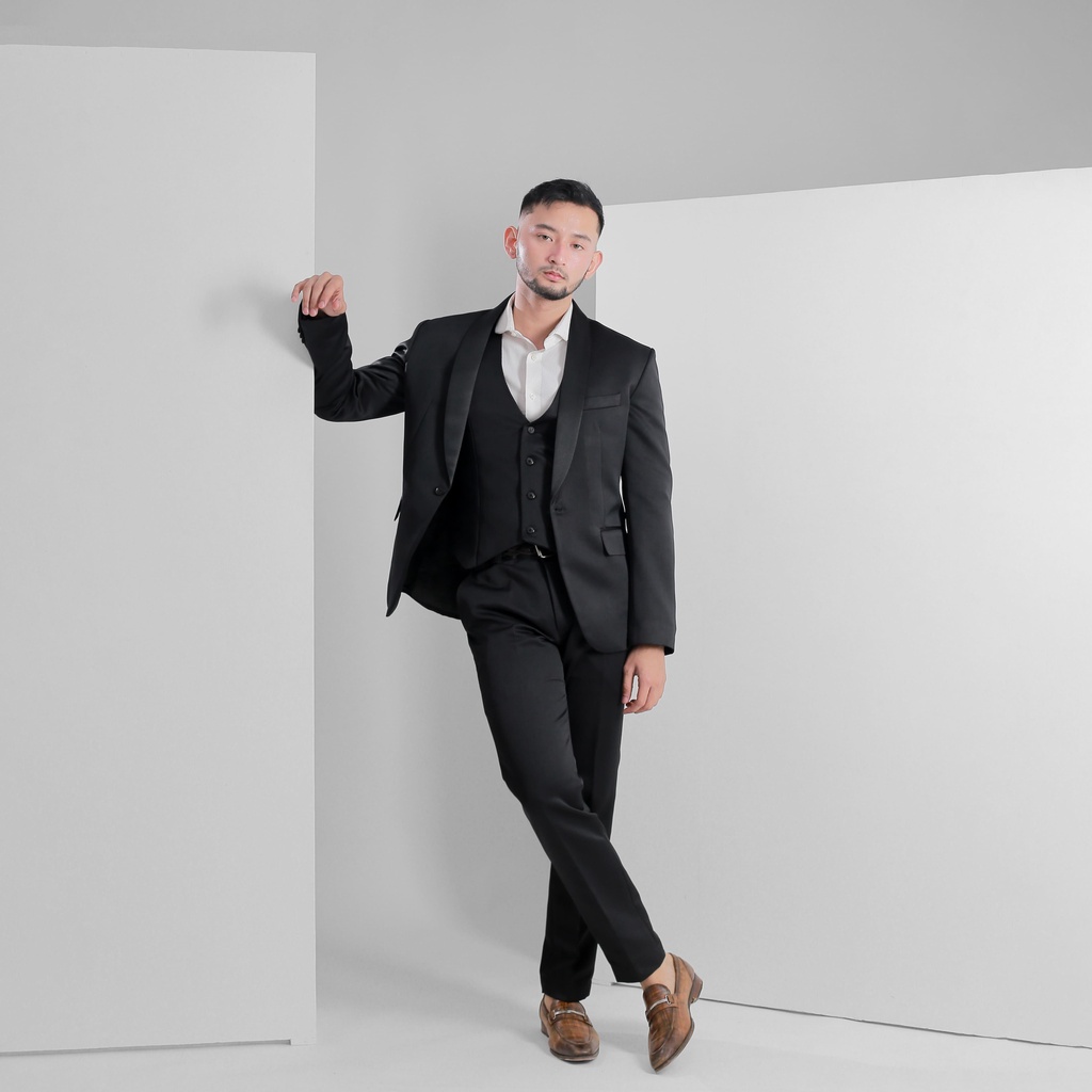 Jual Goldy Outfit Setelan Jas Celana & Rompi - Tuxedo Hitam - Peaky ...