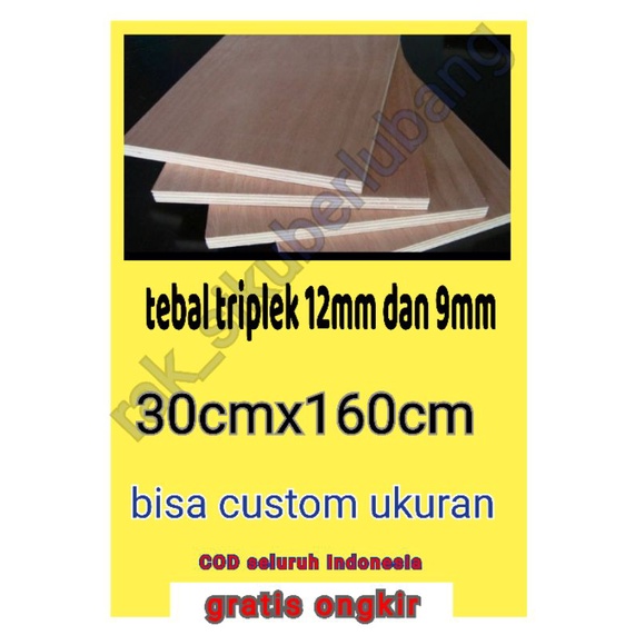 Jual triplek / multiplek / plywood tebal 12mm dan 9mm bisa custom ...