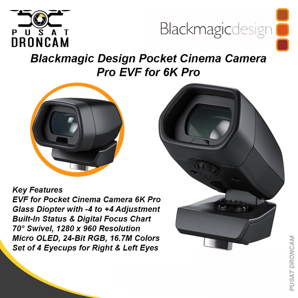 Jual Blackmagic Design Pocket Cinema Camera Pro EVF for 6K Pro | Shopee ...