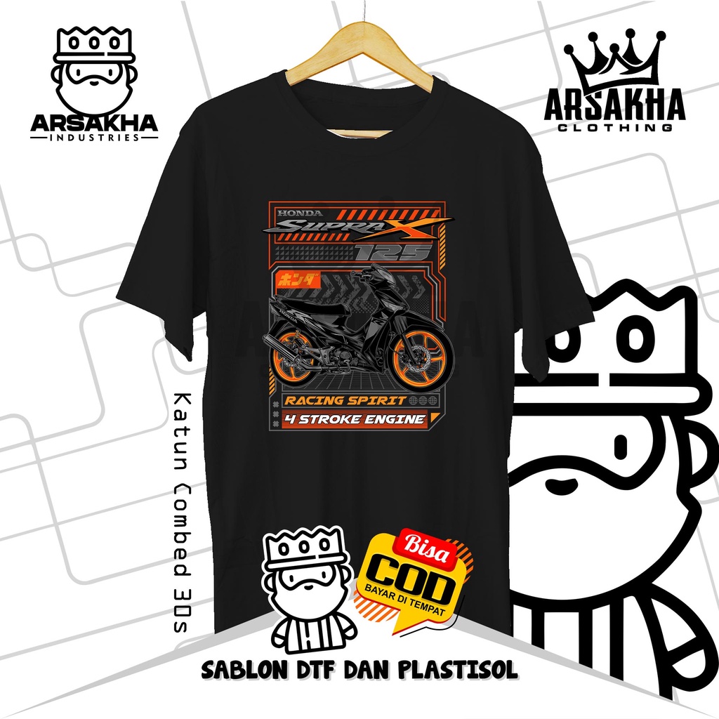 Jual Kaos Honda Supra X 125 Racing Spirit Baju Distro Katun Combed 30s ...