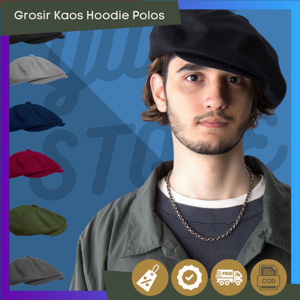 Jual Topi Kodok / Flat Cap Hat / Topi Copet / Topi Pelukis / Topi ...
