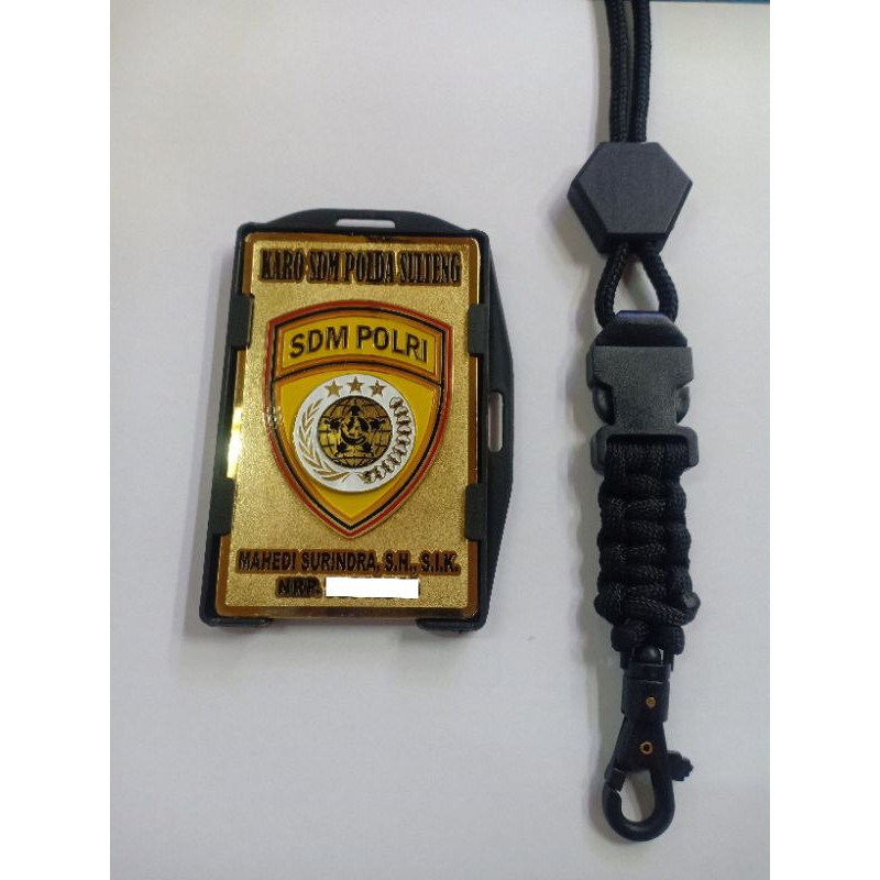 Jual tanda pengenal id card logo sdm polri holder plus lanyard | Shopee ...