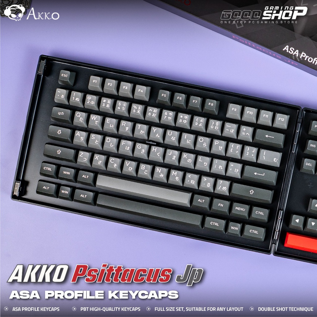 Jual Akko Psittacus JP Hiragana Version PBT 158 key ASA - Keycap Set ...