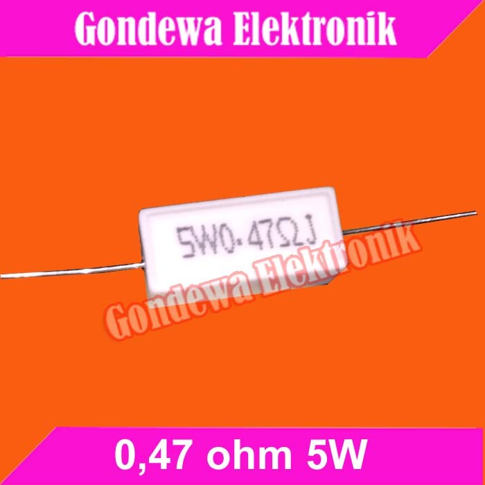 Jual 0,47 ohm 5W 0,47ohm 5W resistor kapur | Shopee Indonesia