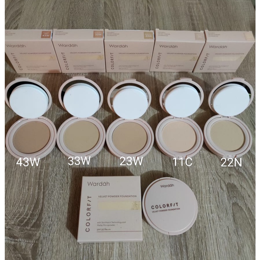 Jual WARDAH COLORFIT VELVET POWDER FOUNDATION SPF 20PA++ KACA 11GR / WARDAH BEDAK COLORFIT KACA ...