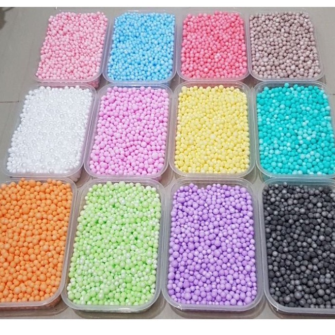 Jual Styrofoam butiran kemasan kotak 500 ml warna menarik bahan craft ...